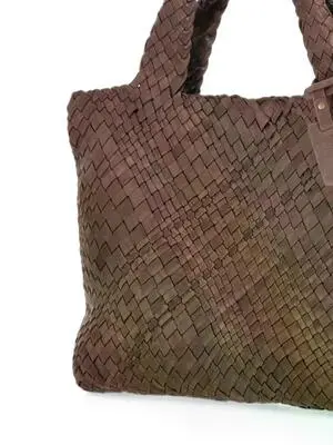 VISONA` Esmeralda Woven Leather Tote Bag