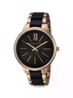 Anne Klein 37mm Watch With Dial And Two-tone Bracelet - Black