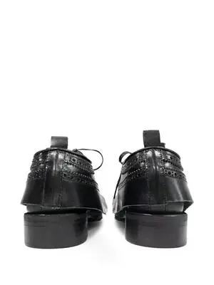Comme Des Garçons Leather Brogue Detail Derby Shoes - Black