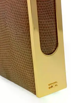 Elisabetta Franchi Lizard-effect Metal-trim Shoulder Bag