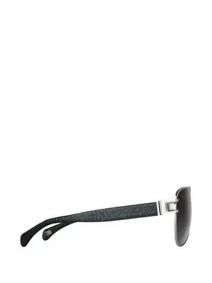 BUGATTI Croc-effect Pilot Sunglasses