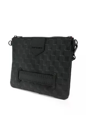 SPRAYGROUND Shark Mouth Checkered Clutch Bag - Black