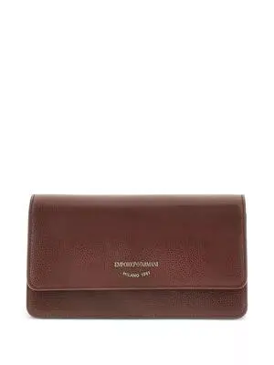 Emporio Armani Logo-print Pebbled Leather Mini Bag - Brown