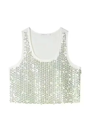 Patrizia Pepe Sequin-embellished Cropped Top