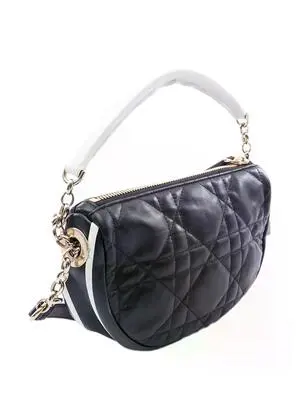 Dior Lambskin Cannage Vibe Hobo Satchel - Black