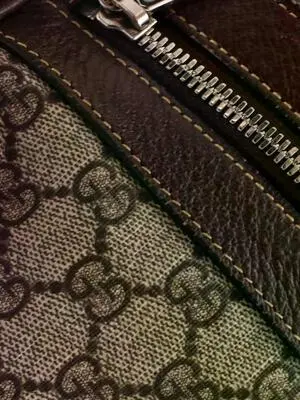 Gucci Web Convertible Duffle Bag Gg Coated Canvas Medium Travel Bag