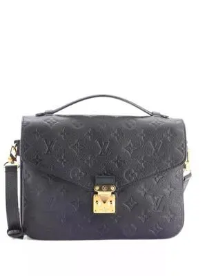 LOUIS VUITTON Pochette Metis Monogram Empreinte Leather East West Crossbody Bag - Black