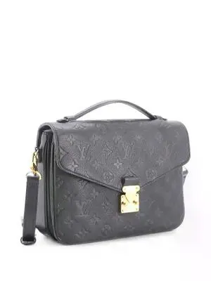 LOUIS VUITTON Pochette Metis Monogram Empreinte Leather East West Crossbody Bag - Black