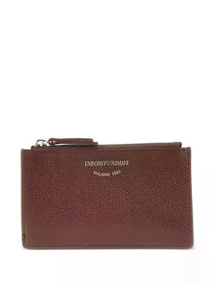 Emporio Armani Pebbled-leather Cardholder - Red