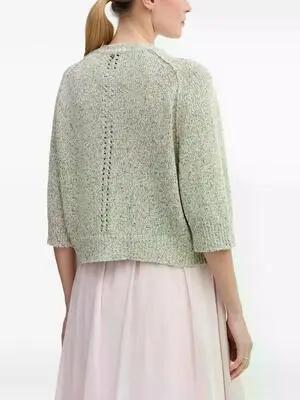 MOS MOSH Lizet Pointelle-knit Button-up Cardigan