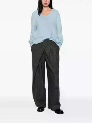 IVORY PARIS Dolly V-neck Brushed-finish Sweater