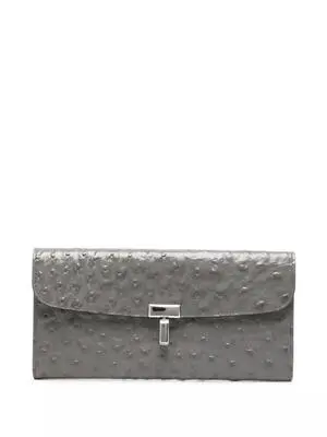 TOTEME T-lock Ostrich-texture Wallet
