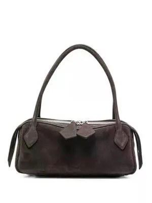 MINOBOSSI Zip-up Suede Shoulder Bag - Brown