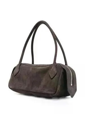 MINOBOSSI Zip-up Suede Shoulder Bag - Brown