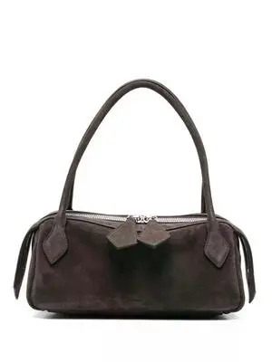 MINOBOSSI Zip-up Suede Shoulder Bag