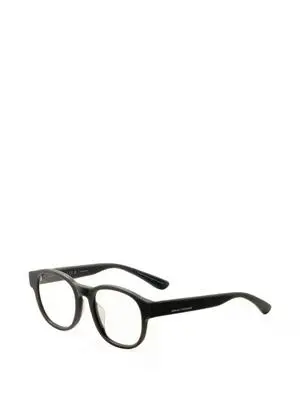 Armani Exchange Matte Round-frame Glasses - Black