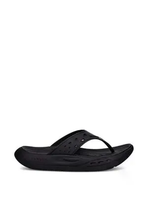 Oakley Logo-embossed Perforated Flip-flops - Black