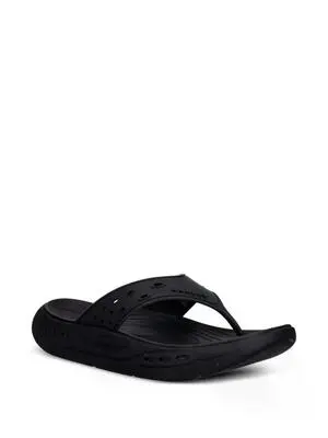 Oakley Logo-embossed Perforated Flip-flops - Black