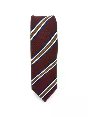Emporio Armani Striped Silk Tie - Red