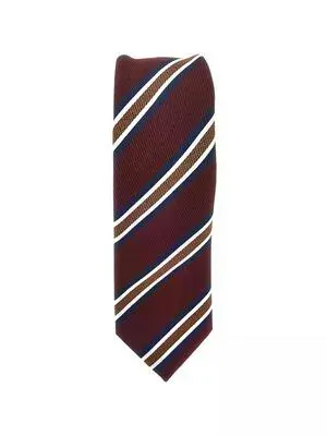 Emporio Armani Silk Striped Tie - Red