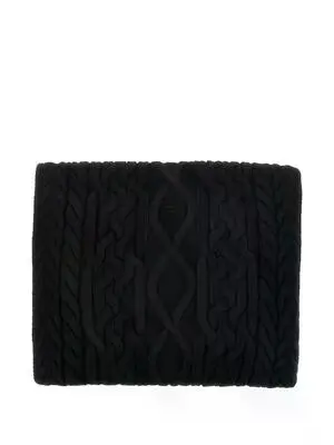 Emporio Armani Cable-knit Logo-patch Scarf