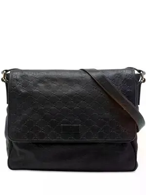 Gucci 2016-2026 Guccissima Messenger Bag Crossbody Bag - Black