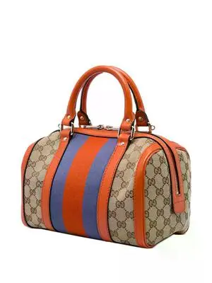 Gucci 2016-2026 Small Gg Canvas Web Joy Boston Bag Satchel - Neutrals