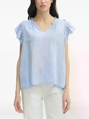 MOS MOSH Ruffled V-neck Blouse