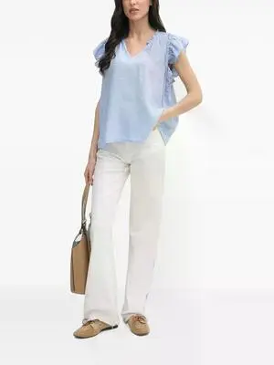 MOS MOSH Ruffled V-neck Blouse