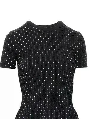 Emporio Armani Ribbed-knit Flared Dress