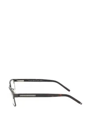 Tommy Hilfiger Matte Rectangle-frame Glasses - Black