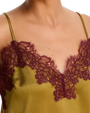 LUCY PARIS Vanessa Lace Trim Satin Top