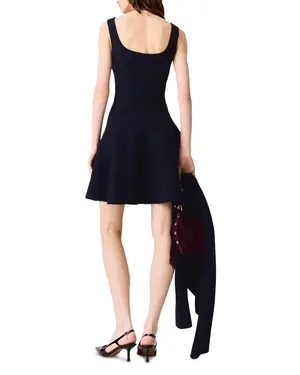 Maje Rowill Jacquard Skater Dress