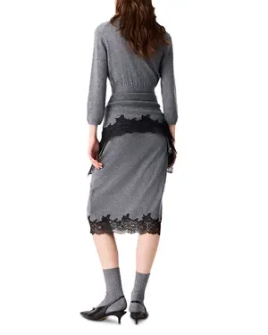 Maje Ridentelle Wool Lace Hem Dress
