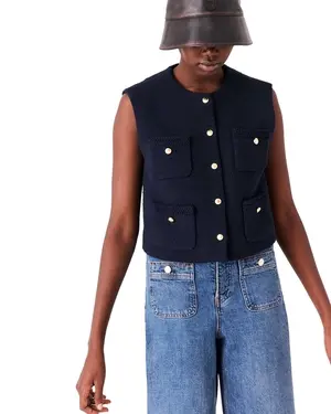 Maje Liponette Tweed Vest