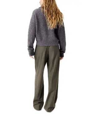 Maje Marjory Yak Blend Zip Neck Sweater
