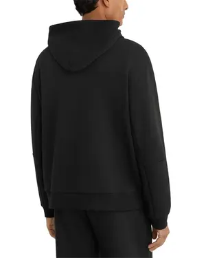 REISS Falco Interlock Relaxed Pullover Hoodie - Black