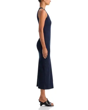 COURREGES Buckle 90's Rib Midi Dress
