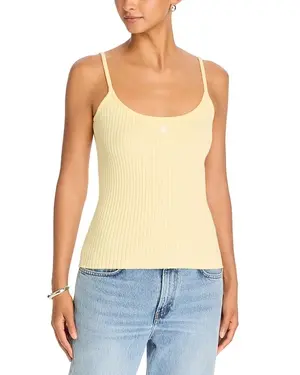 COURREGES Reedition Ribbed Knit Tank Top - Jaune Clair