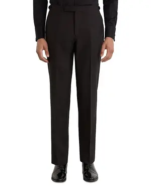 REISS Wool Classic Fit Tuxedo Suit Trousers - Brown
