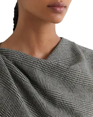 REISS Clara Houndstooth Check Tailored Midi Dress