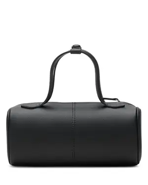 FREJA Jane Structured Faux Leather Top Handle Bag - Black