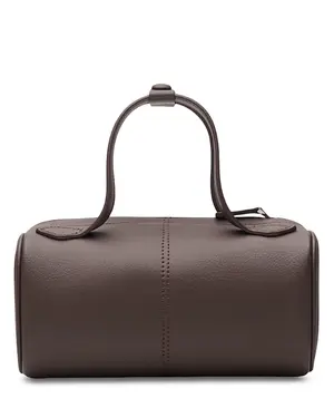 FREJA Jane Structured Faux Leather Top Handle Bag - Espresso