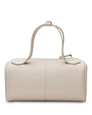 FREJA Jane Structured Faux Leather Top Handle Bag - Oat
