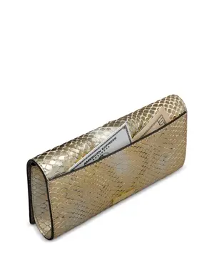Alexis Bittar Serpent Side Handle Embossed Metallic Leather Clutch