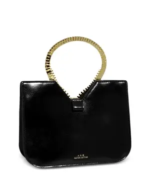 Alexis Bittar Zipper Decor Mini Patent Leather Top Handle Bag