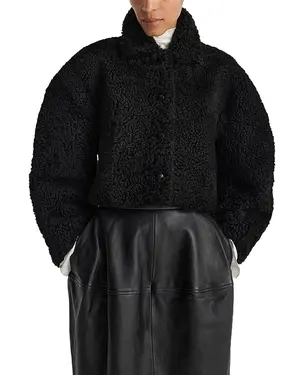 RÓHE Shearling Rounded Crop Jacket