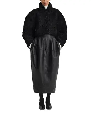 RÓHE Shearling Rounded Crop Jacket