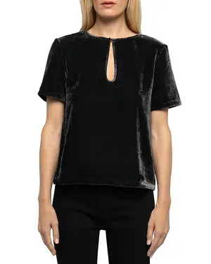 Zadig&Voltaire Tchai Velvet Top - Anthracite