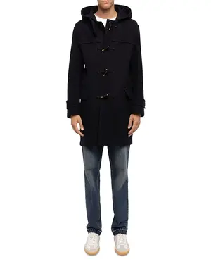 Zadig&Voltaire Mael Wool Blend Hooded Duffle Coat - Encre